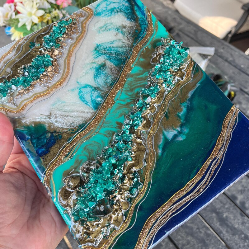 Blue Resin Wall Art - Etsy