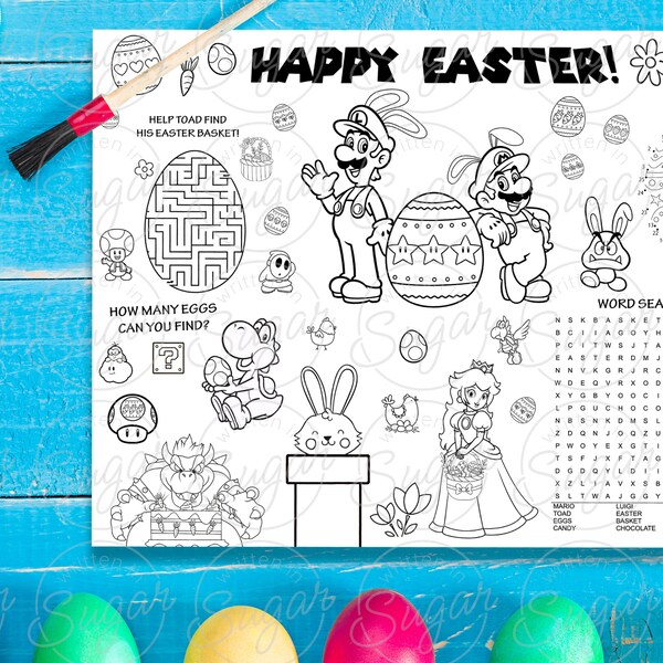 Super Mario Coloring Sheet - Etsy
