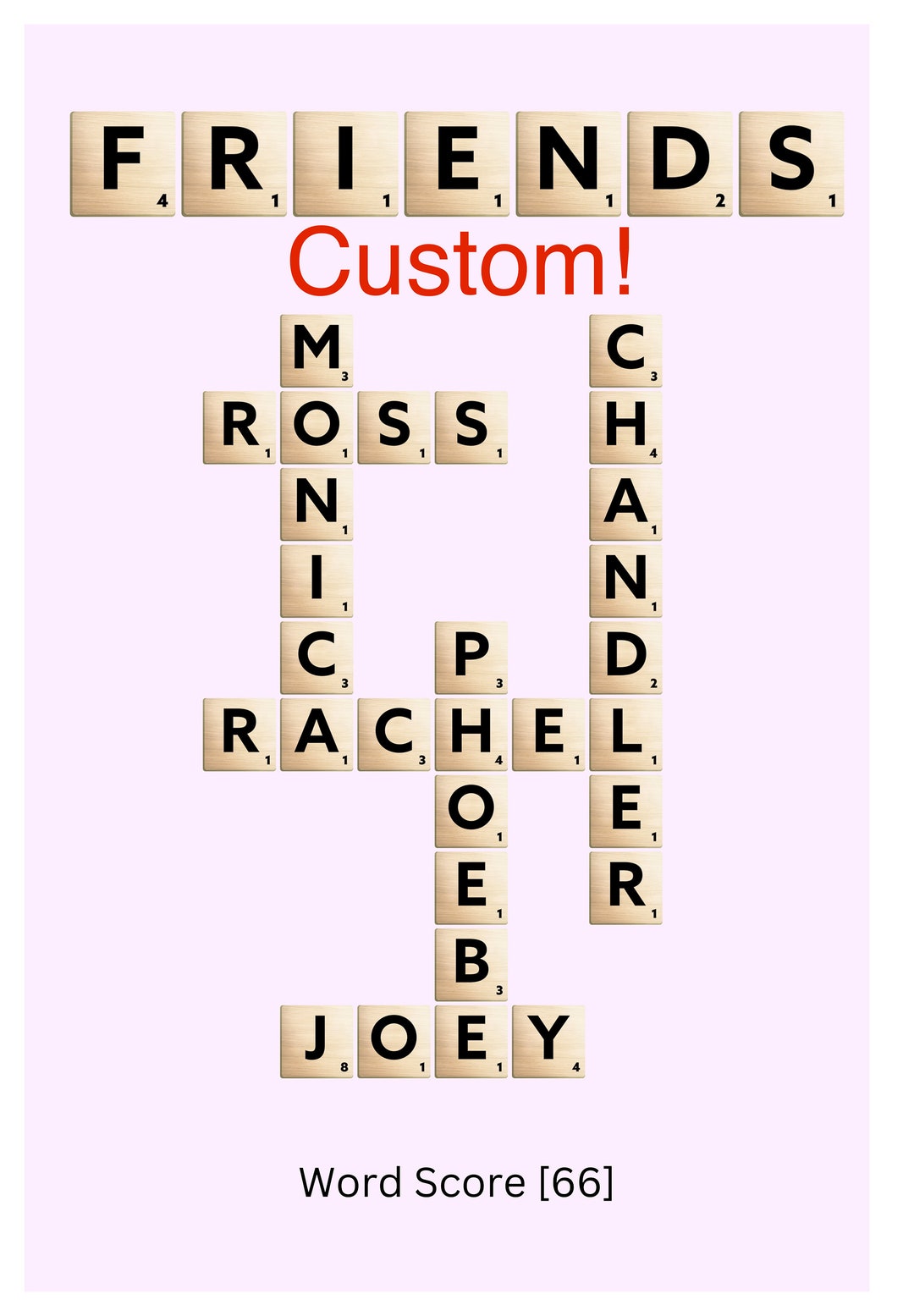 CUSTOM Scrabble Digital Poster With Names Family Names or Other Digital ...