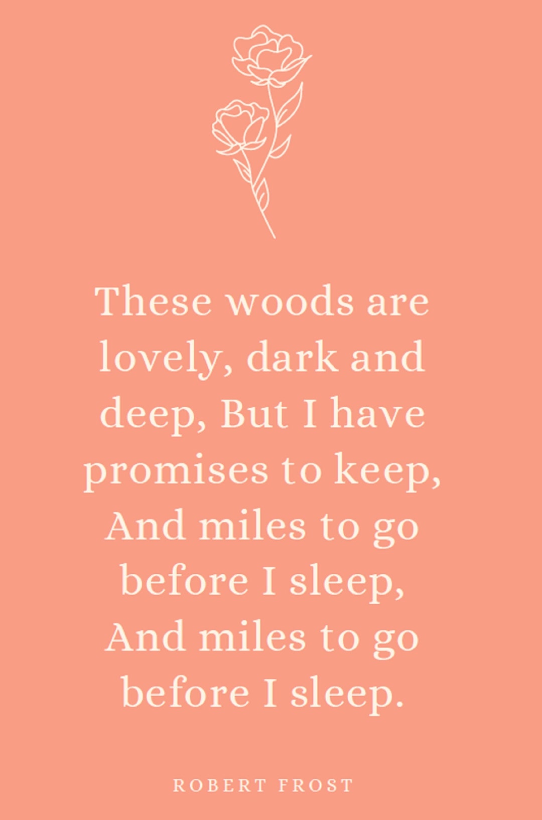 Robert Frost Quote Poster Floral - Etsy