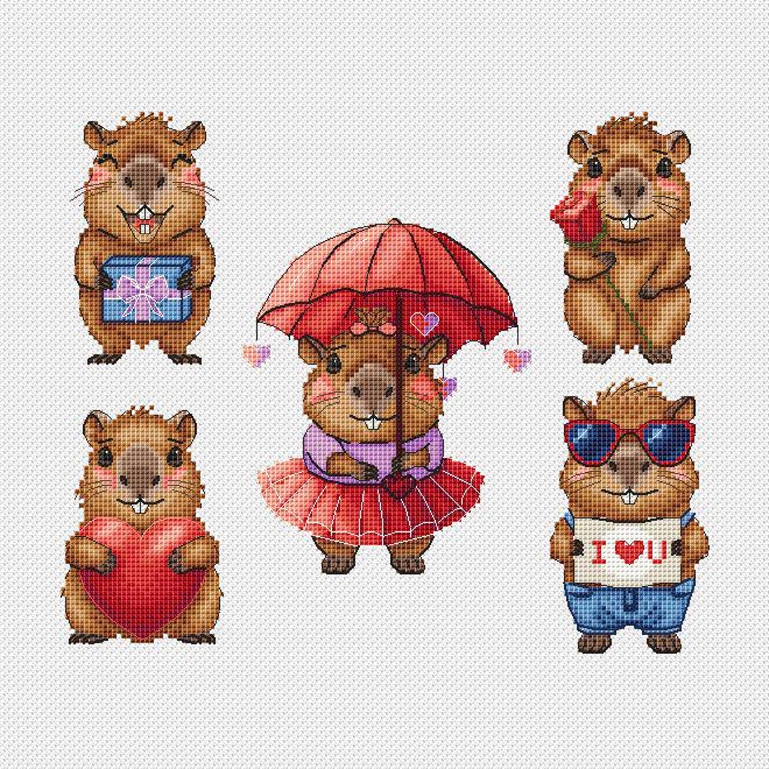 Capybara Cross Stitch Pattern. From Capibara With Love Cute Cross ...