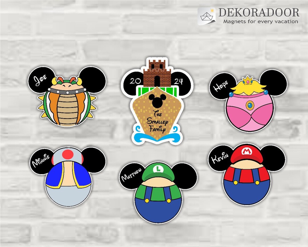 Mario Bros Disney Disney Cruise Suite Door Magnets/ Mario and Luigi ...
