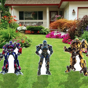 Transformers Yard Signs/ Bumblebee, Optimus Prime, Mirage Transformers ...