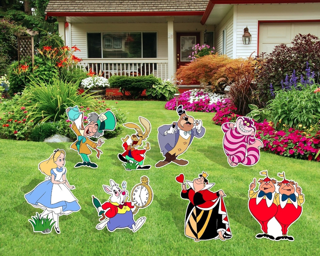 Alice in Wonderland Yard Sign/ Disney Inspired Front Yard Decoration ...