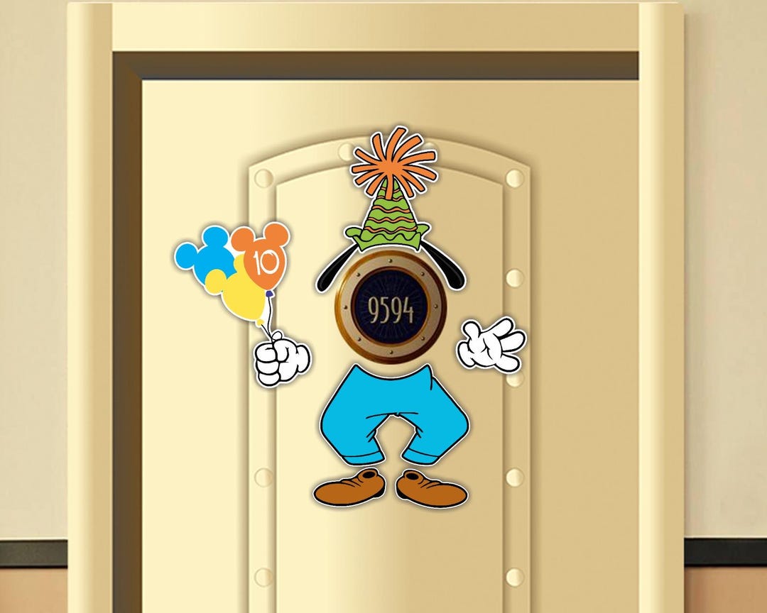 Goofy Birthday Balloons and Hat Magnet Disney Cruise Door Magnets ...