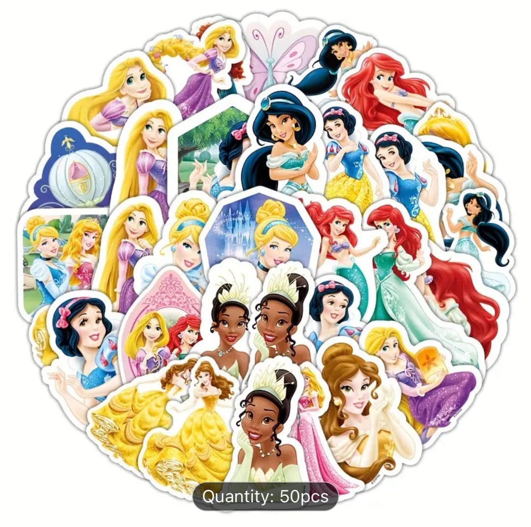 Shinny Disney Princess Vinyl Stickers/vintage Princess Stickers/disney ...