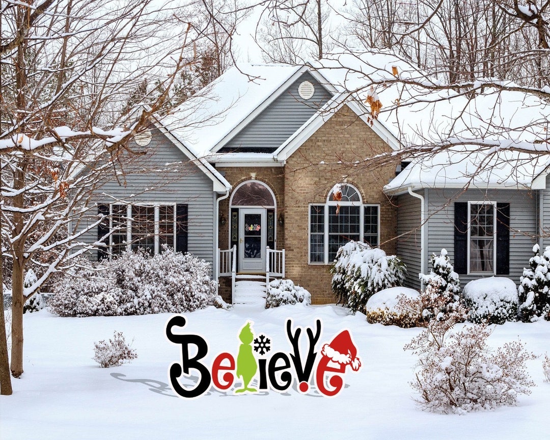Christmas the Grinch Inspired Believe Sign/the Grinch Christmas Front ...