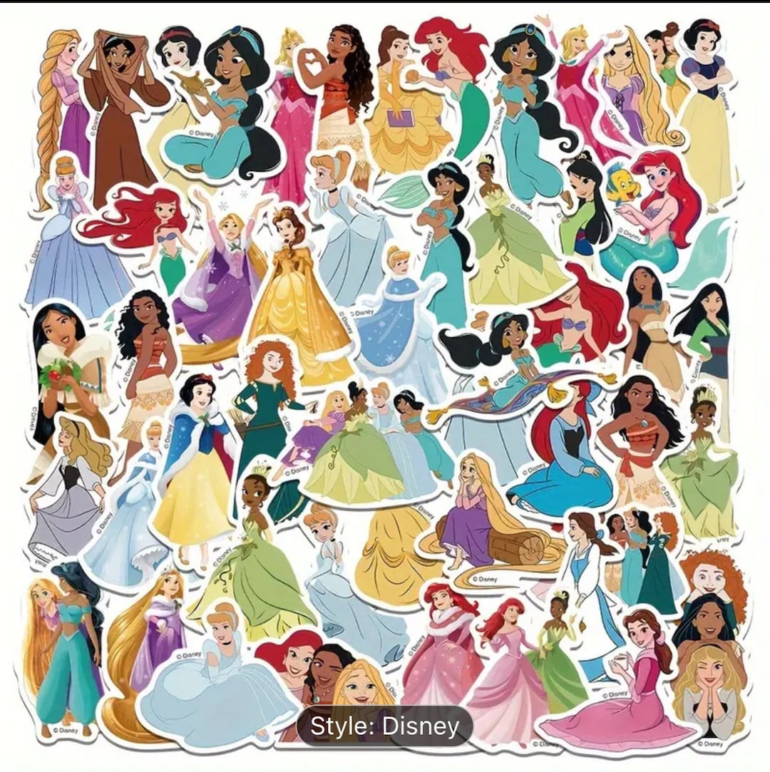 Disney Princess Vinyl Stickers/vintage Princess Stickers/disney Tumbler ...