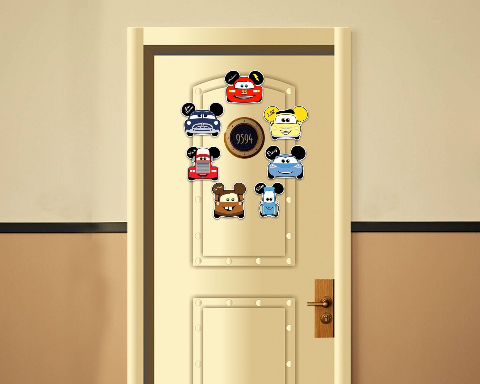 Cars Inspired Disney Cruise Suite Door Magnets/ Cars Door Magnet/disney ...