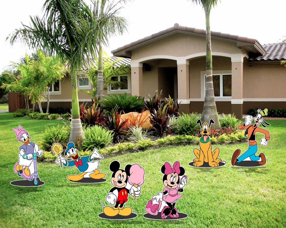 Mickey, Minnie, Pluto, Daisy, Goofy, Donald Yard Sign/ Disney Inspired ...