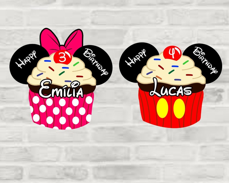 Birthday Mickey and Minnie Cupcake Disney Cruise Suite Door - Etsy