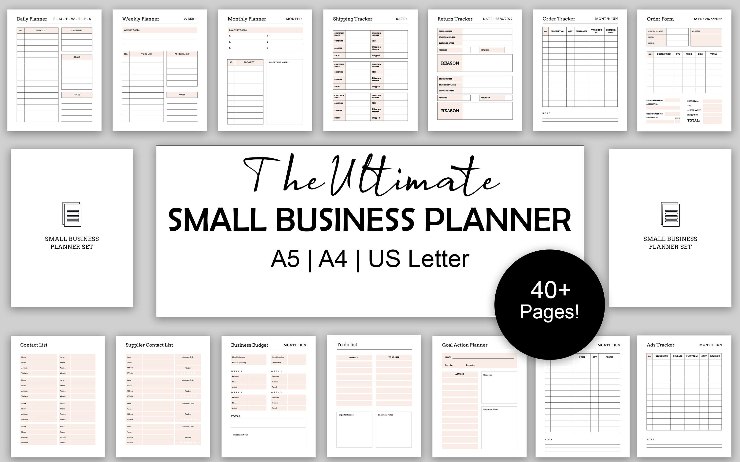 Printable Business Planner | Small Business Plan | Online Business ...