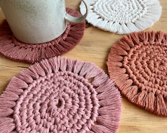 Crochet Mug Rug Crochet Coaster Boho Coaster Mug Rug With - Etsy