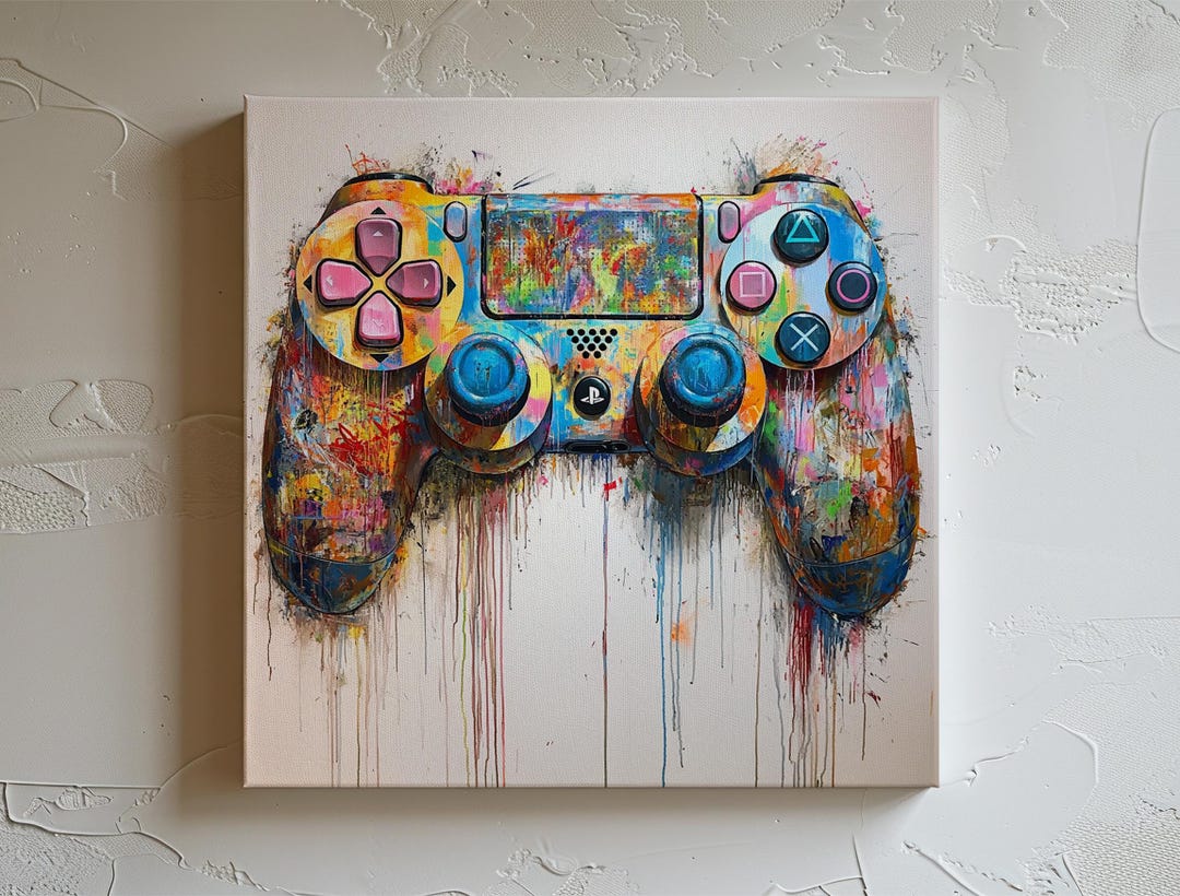 Controller Graffiti Canvas, Gaming Prints, Gamer Wall Art, Graffiti ...