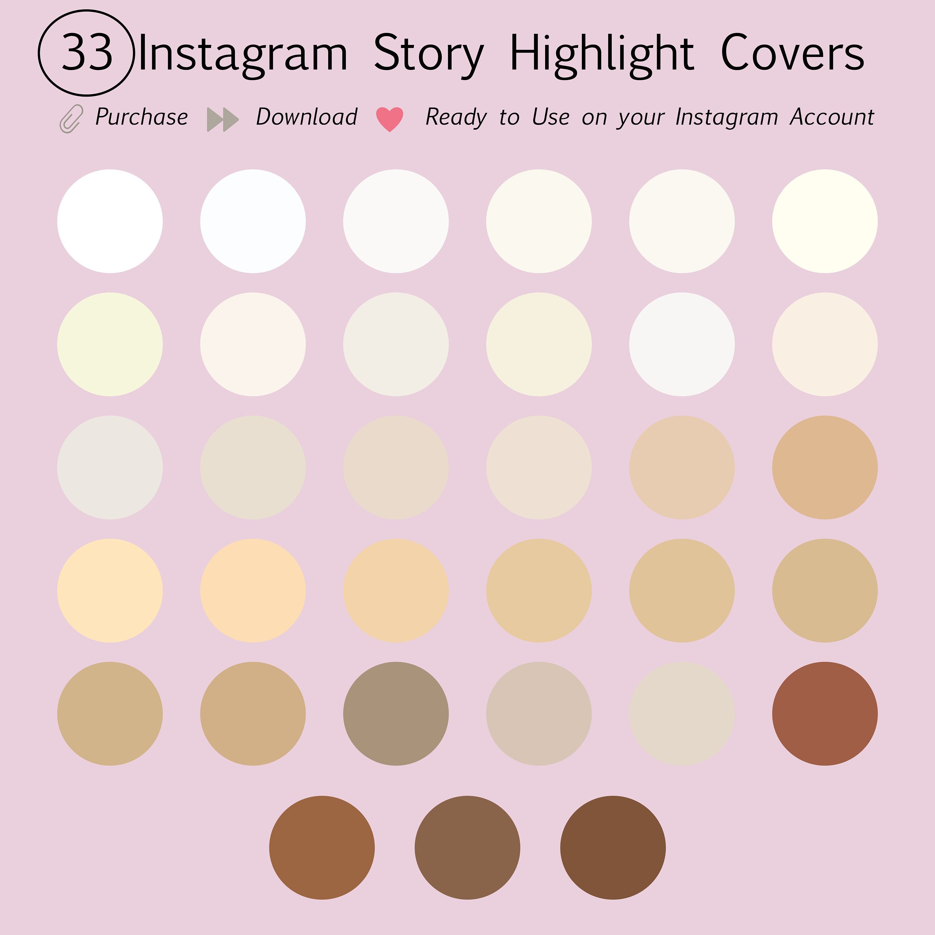 33 Instagram Highlight Aesthetic Covers L Icon Pack L Solid - Etsy
