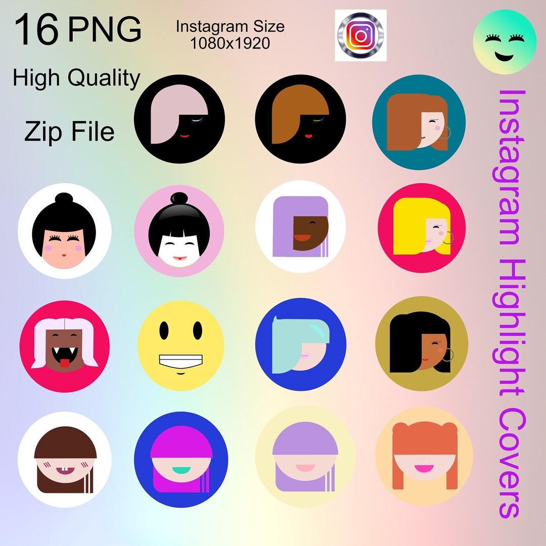 16 Instagram Highlight Funny Faces Covers L Icon Pack L Lifestyle L ...