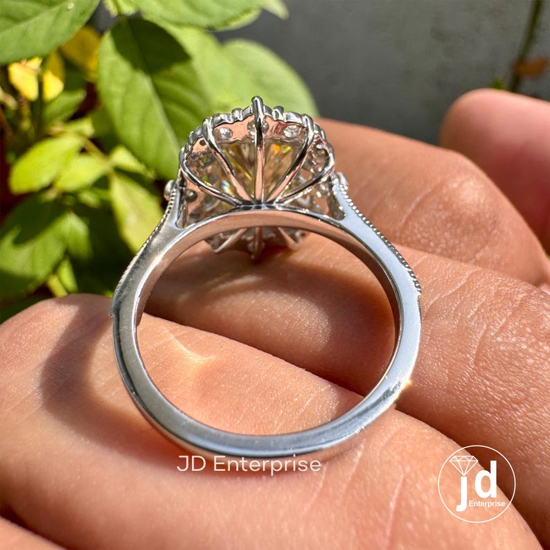 Vintage Style 3.27 TW Radiant Cut Canary Yellow Moissanite Ring, Halo ...