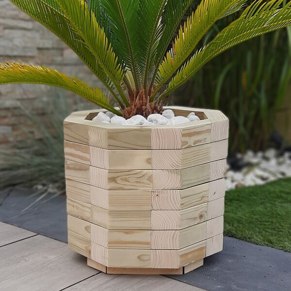 Octagon Wood Planter - Etsy