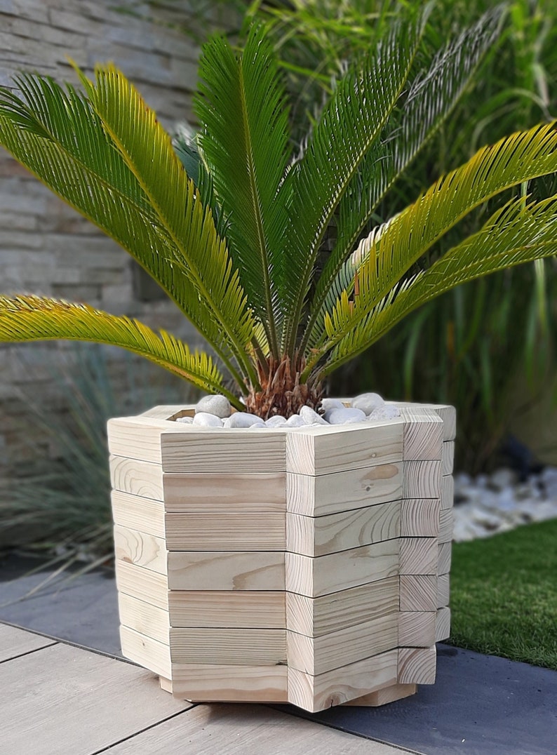 Modern Octagonal Star Wood Planter Straight With 7 Tiers - Etsy