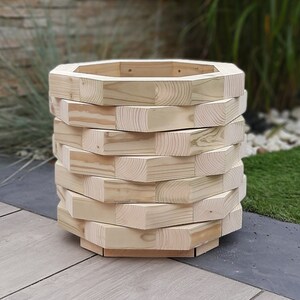 Modern Octagonal Wooden Planter Straight 50/50 Tiers - Etsy