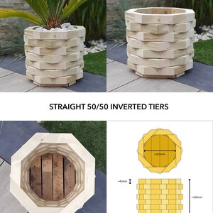 Modern Octagonal Wooden Planter Straight 50/50 Tiers - Etsy
