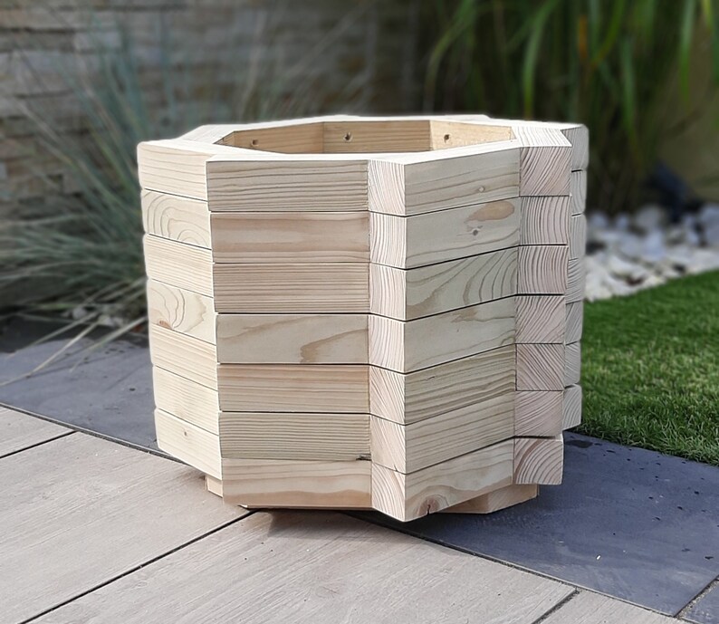 Modern Octagonal Star Wood Planter Straight With 7 Tiers - Etsy