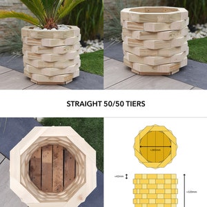 Modern Octagonal Wood Planter Straight With 7 Tiers - Etsy
