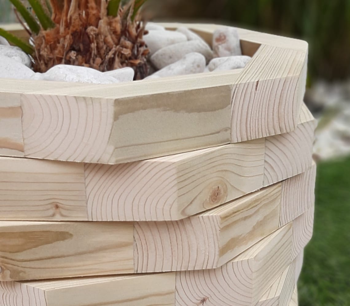 Modern Octagonal Wooden Planter Straight Standard Inverted - Etsy
