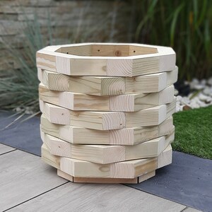 Modern Octagonal Wooden Planter Straight 50/50 Inverted - Etsy