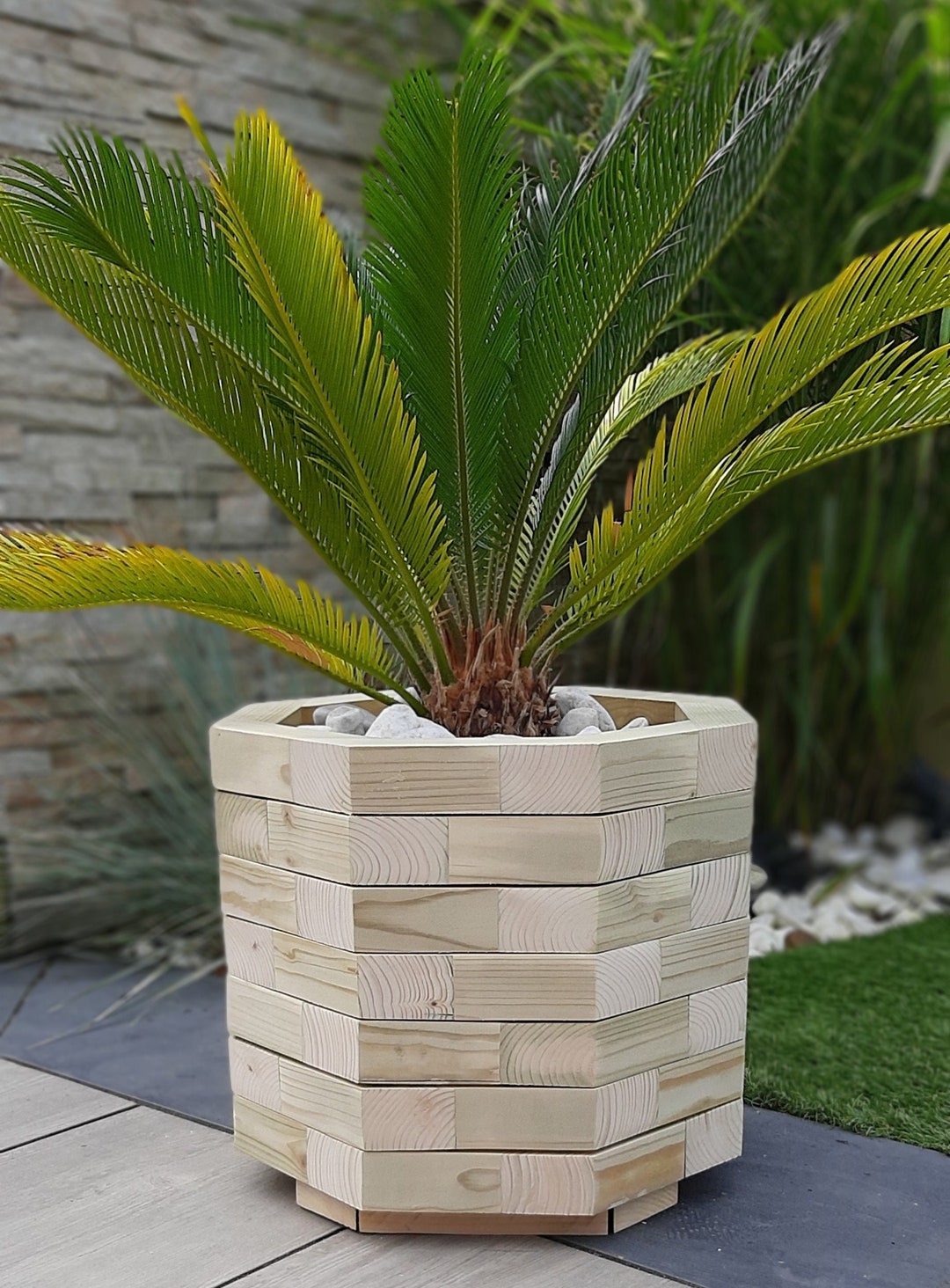 Modern Octagonal Wooden Planter - Straight Standard Inverted Tiers - Etsy