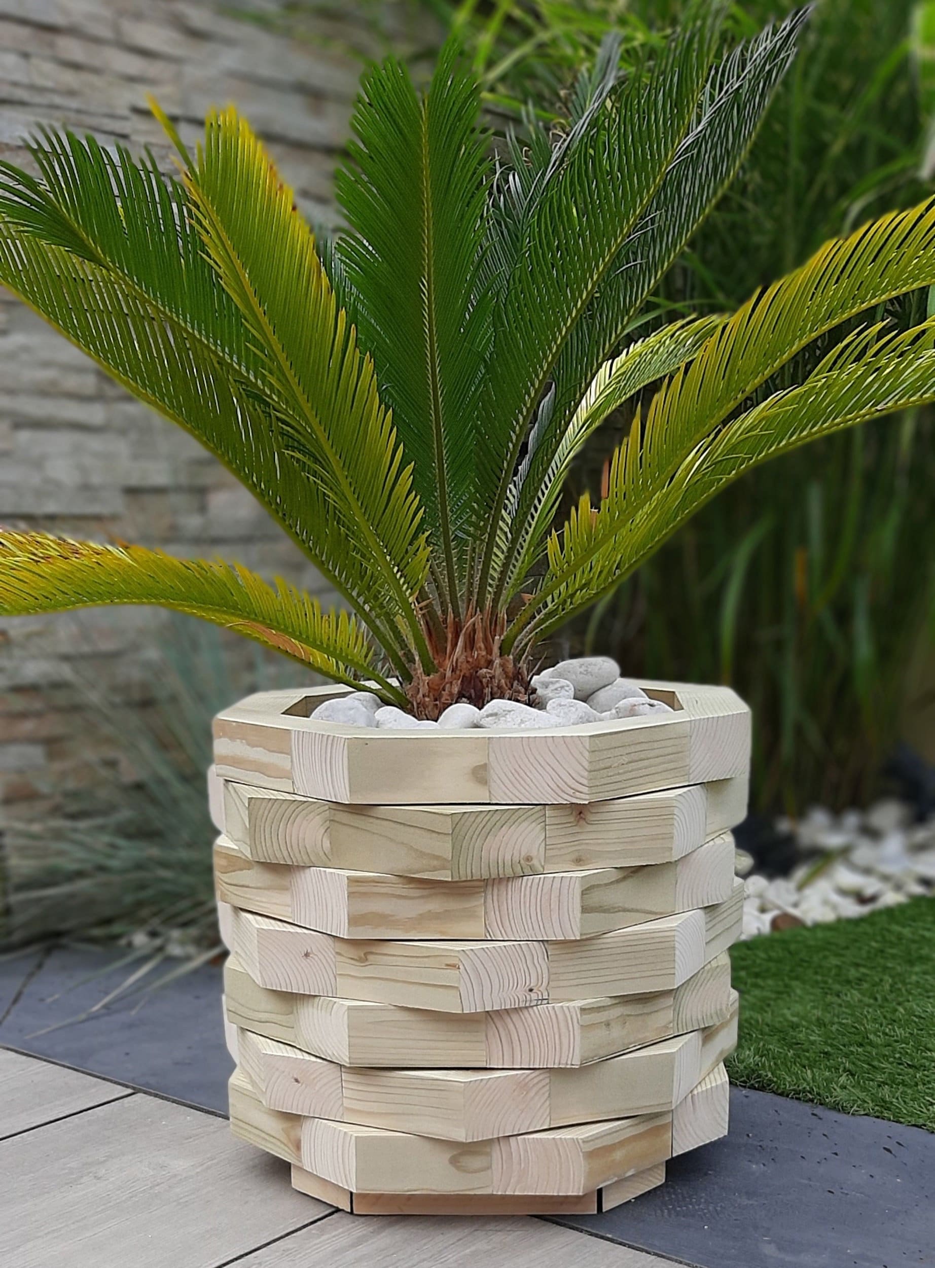 Modern Octagonal Wooden Planter Straight 50/50 Inverted - Etsy