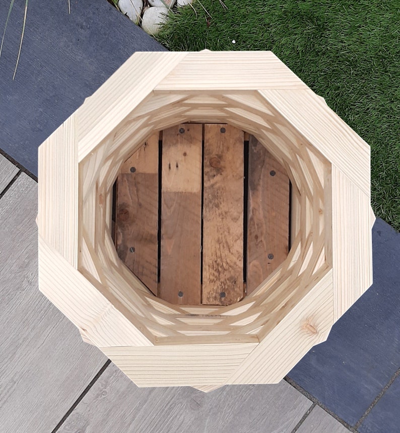 Modern Octagonal Wooden Planter Straight 50/50 Tiers - Etsy
