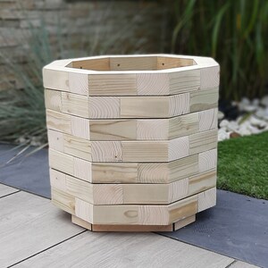 Modern Octagonal Wooden Planter Straight Standard Inverted - Etsy