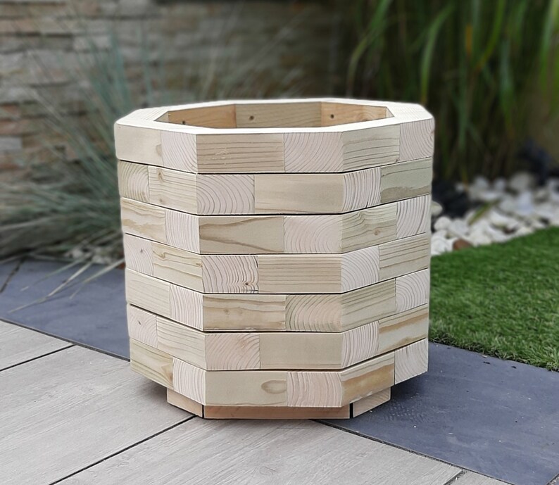 Modern Octagonal Wooden Planter Straight Standard Inverted - Etsy
