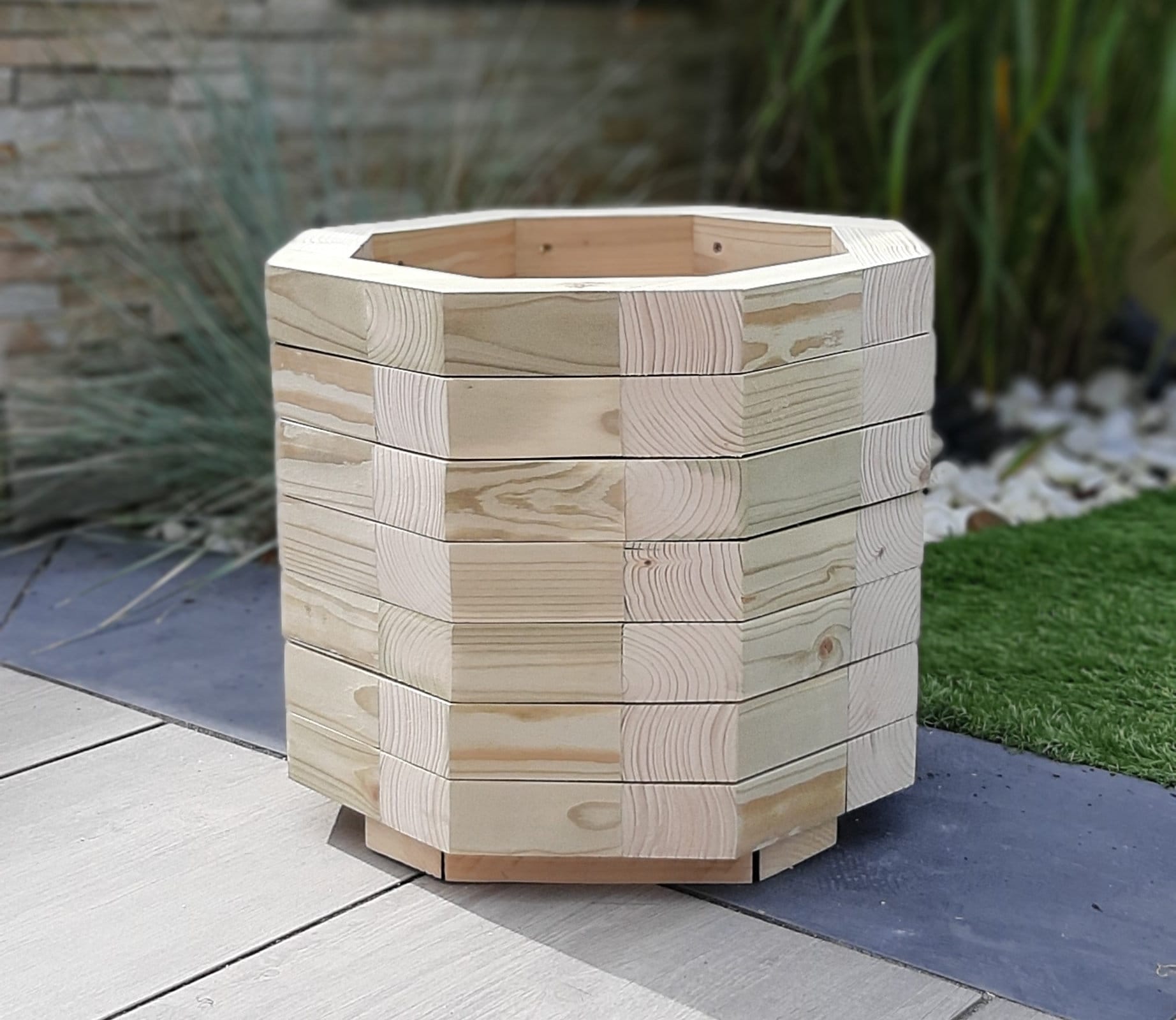 Modern Octagonal Wood Planter Straight With 7 Tiers - Etsy