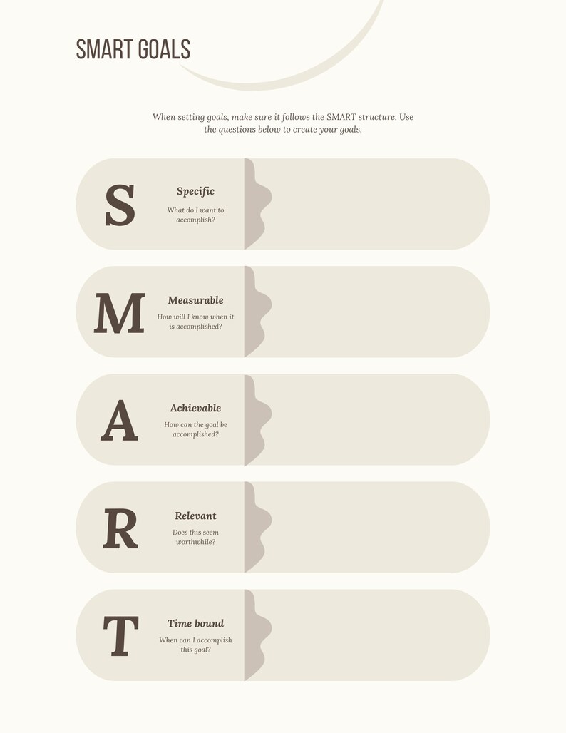 Goal Action Plan Sheet, SMART Goal Resource Paper, Motivational ...