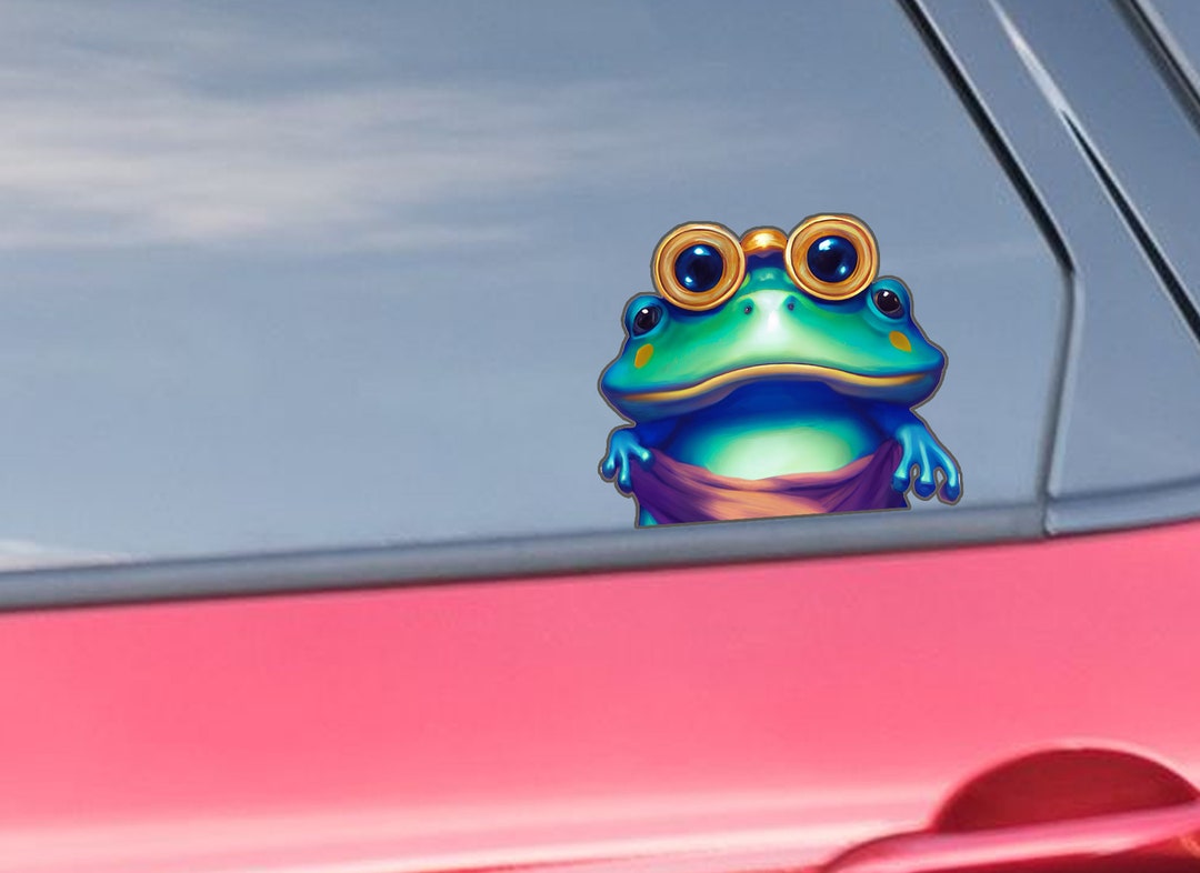 Frog Peeker Sticker Decal. 4 Eyed Toad. Laminated, Glossy Finish ...