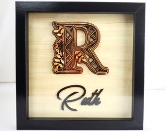 Monogram Shadowbox - Etsy