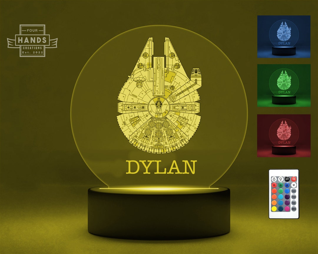 Personalized Space Ship LED Night Light Star Wars Decor 3D Star Wars ...