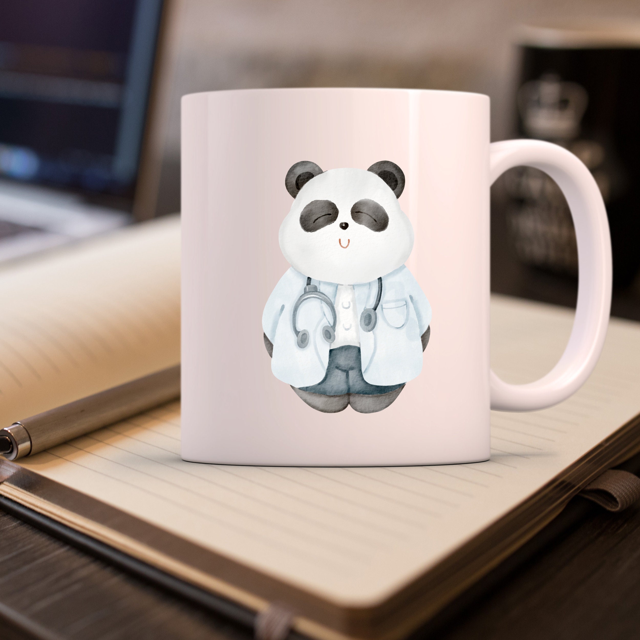 Doctor Panda Watercolor Clipart, Nursery Wall Art (printable) - Etsy