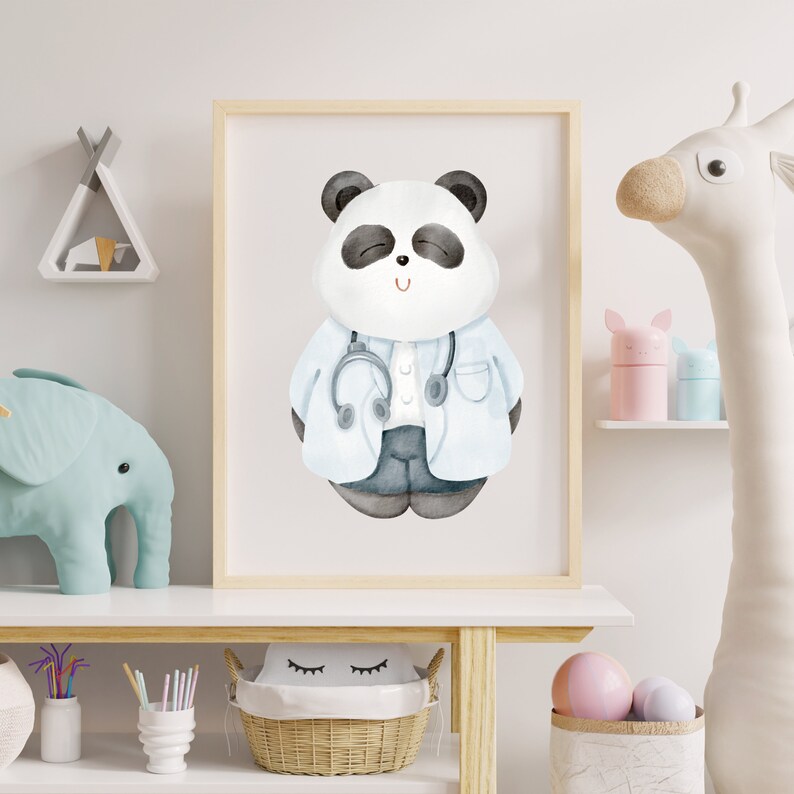 Doctor Panda Animal Watercolor Clipart, Medical Clip Art, Cute Doctors ...