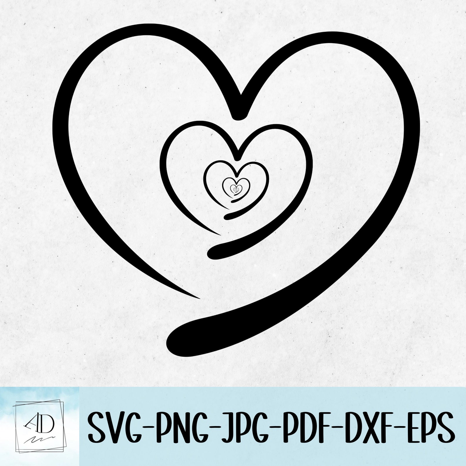Hand Drawn Heart, Infinity Heart SVG, Heart PDF, Cute Heart SVG, Love ...