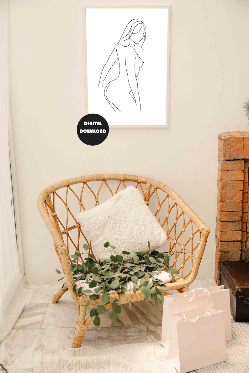 PRINTABLE Nude Line Art Nude Woman Line Art Naked Minimalist - Etsy New ...