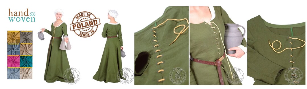 Quality Wool Front-laced Medieval Cotte Simple Made F Hand Woven - Etsy