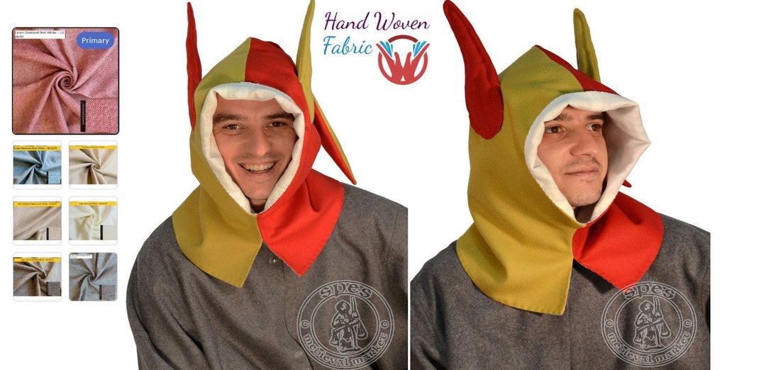 Hand Woven Jester's Hood Ass's Ears Century: XIII, XIV, XV Made of Hand ...