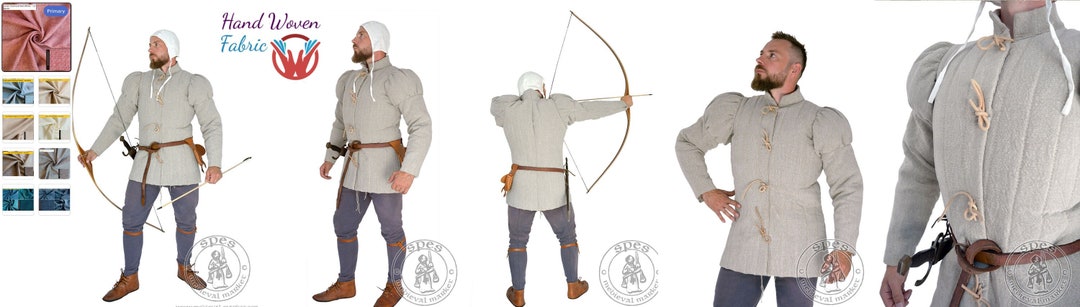 Quality Hand Woven English Archer Gambeson Century Xvmade of Hand Woven ...