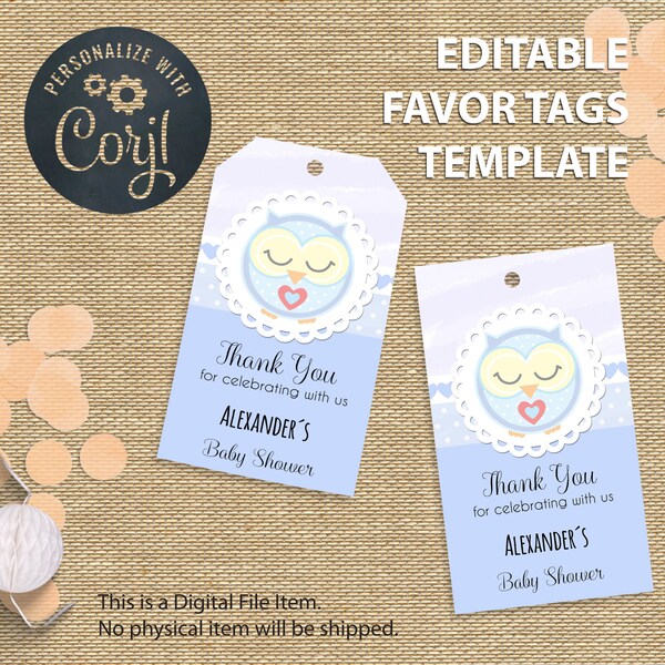 Owl Favor Tags - Etsy
