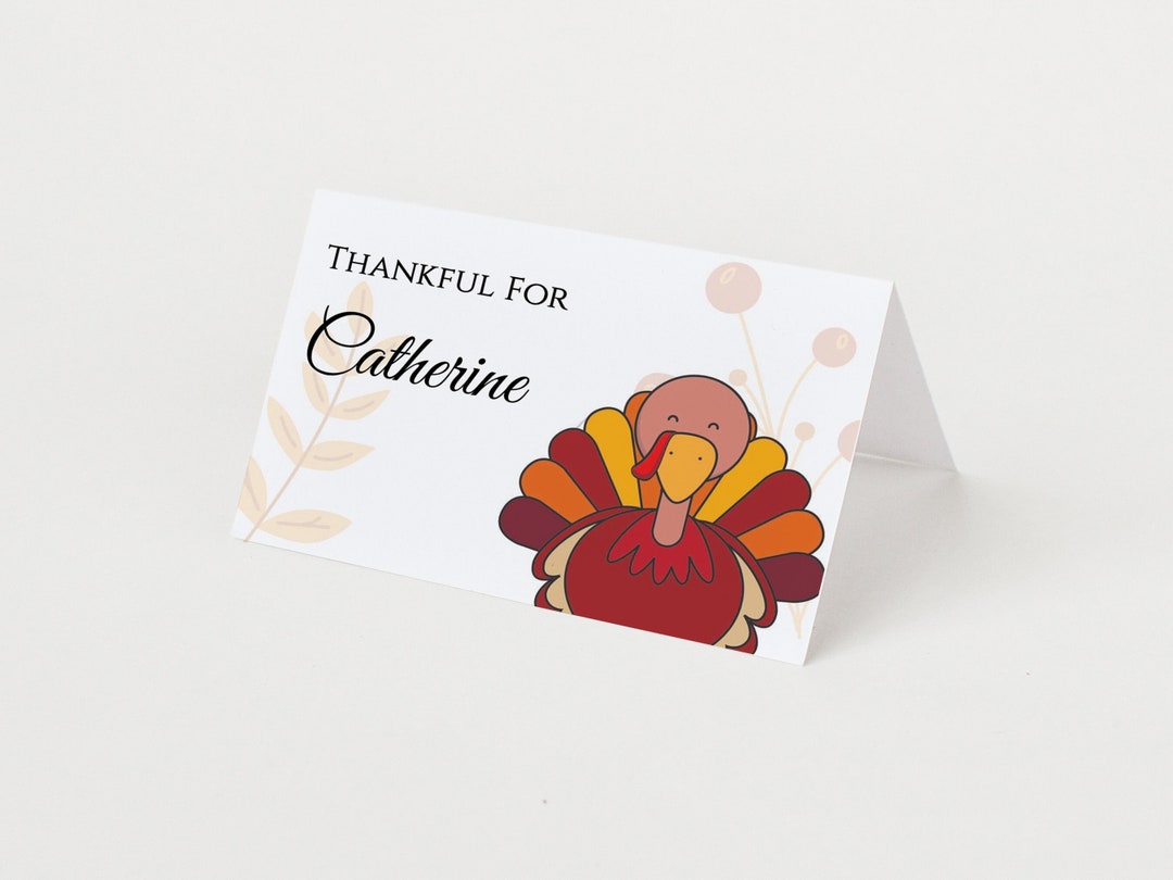 Editable Thanksgiving Turkey Place Cards: Printable Table Decor ...