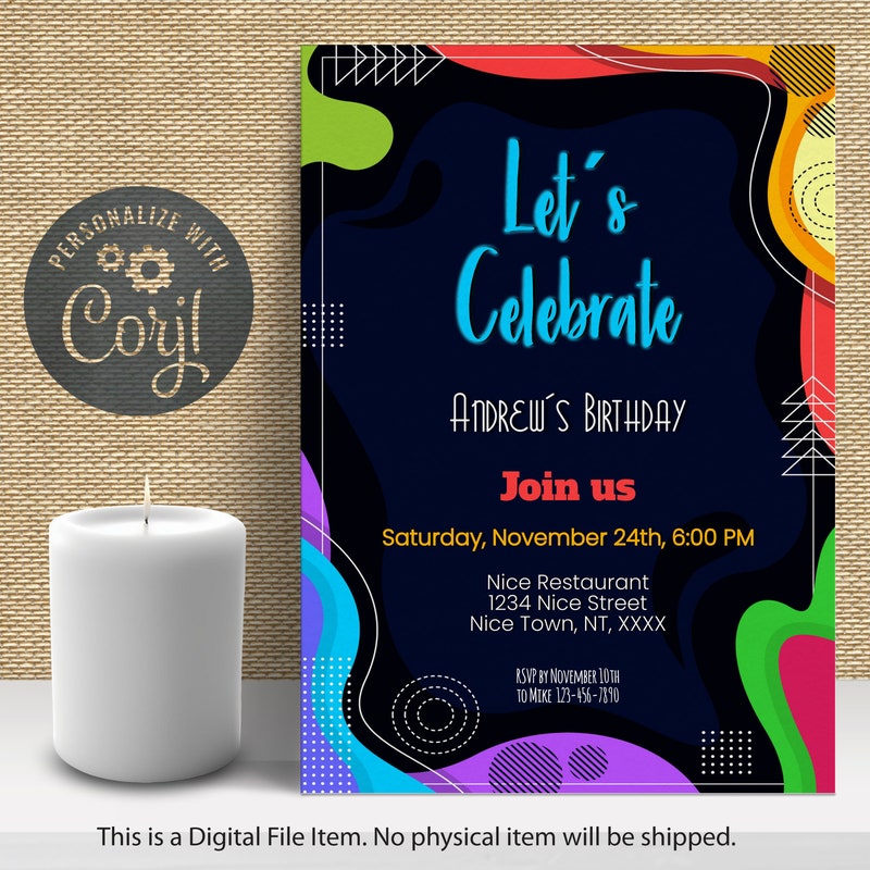 Colorful Invitations - Etsy