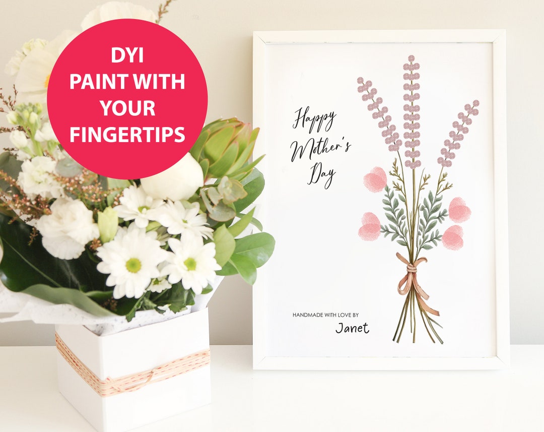 Mothers Day Handprint Art | DIY Craft Gift Kids | Printable Lavender ...